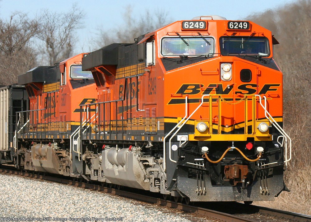 BNSF 6249 wears her swoosh bar proudly